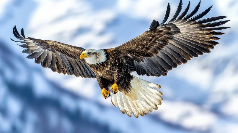 Majestic Bald Eagle Soaring in the Sky. Generative Ai Stock ...