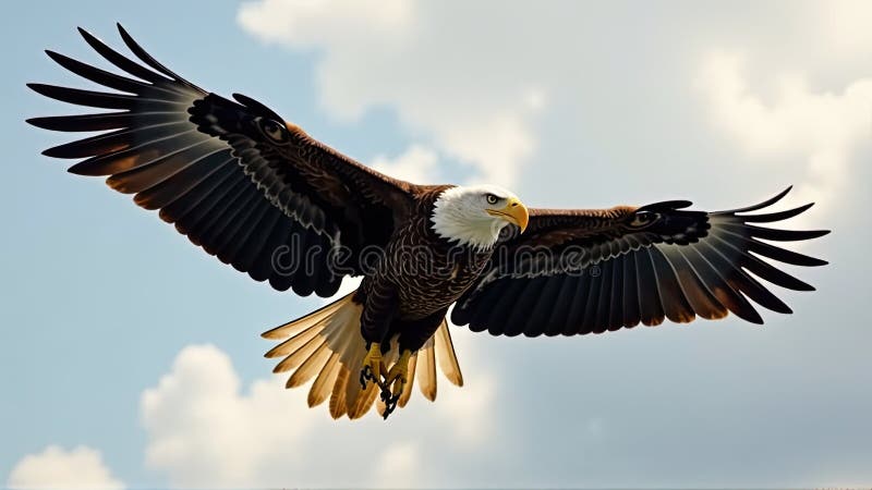 Majestic Bald Eagle Soaring in the Sky. Generative Ai Stock ...