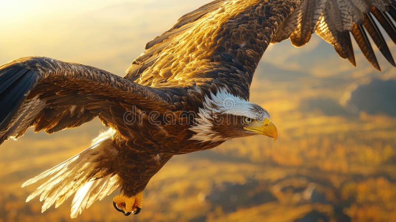 Majestic Bald Eagle Soaring in the Sky. Generative Ai Stock ...