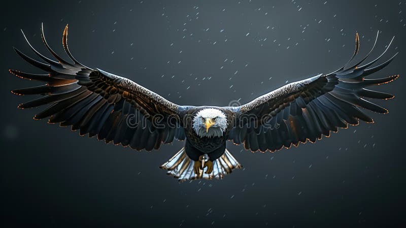 Majestic Bald Eagle in Flight Stock Illustration - Illustration of sharp, powerful: 333644190