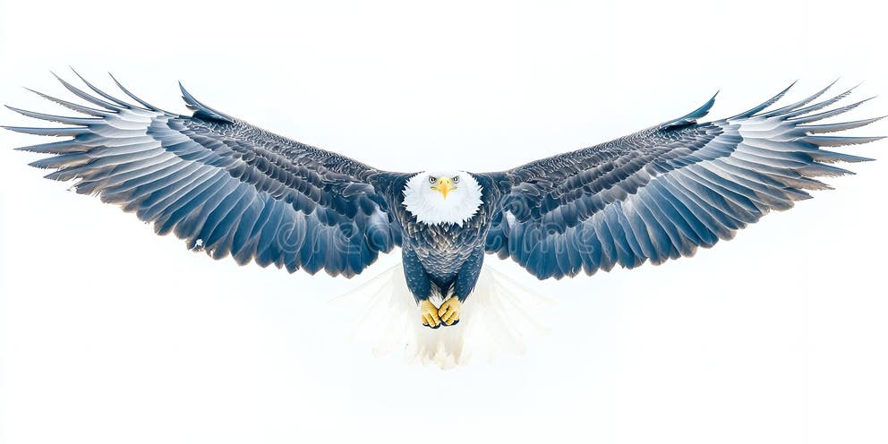 Majestic Bald Eagle in Flight Wings Spread Wide Open Soaring Above ...