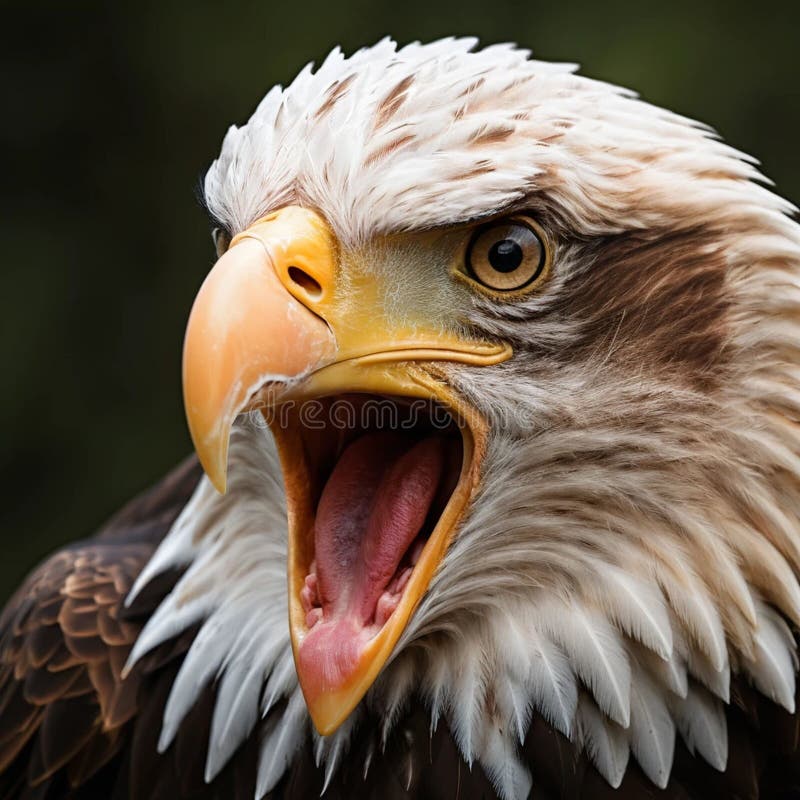 Majestic Bald Eagle with Open Beak Stock Illustration - Illustration of ...