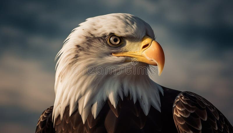 Majestic Bald Eagle Perching, Looking at Camera Generated by AI Stock ...