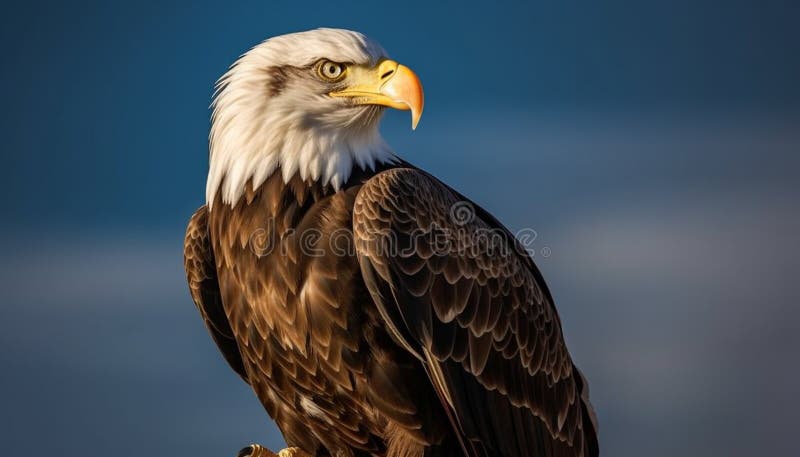 Majestic Bald Eagle Perching, Spread Wings, Generated by AI Stock ...