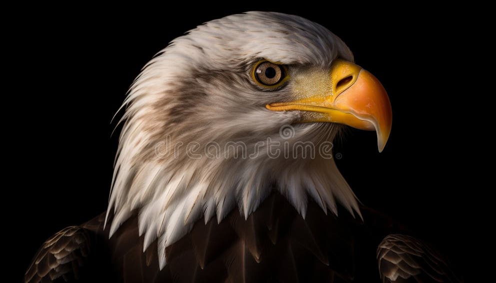 Majestic Bald Eagle Perching, Staring with Aggression Generated by AI ...