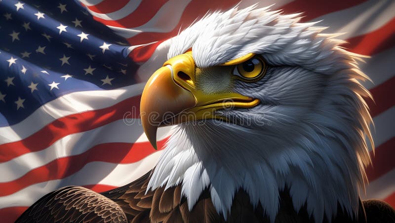 American Eagle and Flag stock illustration. Illustration of flag ...