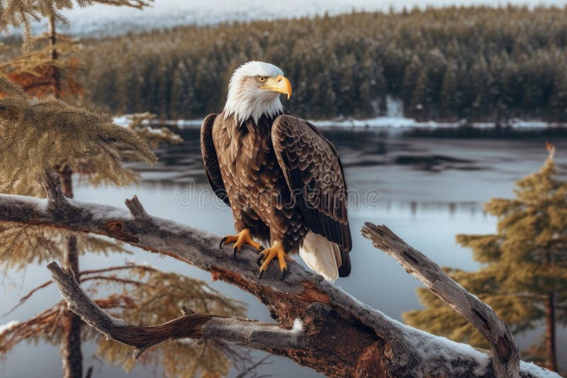 Majestic Bald Eagle Regal Raptor Stock Illustration - Illustration of ...