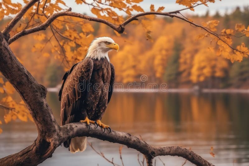 Majestic Bald Eagle Regal Raptor Stock Photo - Image of conservation ...