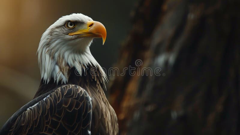 Majestic Bald Eagle with Sharp Eyes in Natural Habitat Stock ...