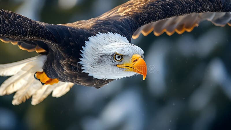 Majestic Bald Eagle Soaring through the Air Stock Image - Image of ...