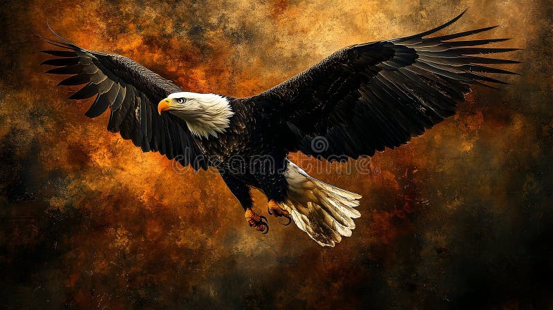 A Majestic Bald Eagle Soaring through a Dramatic Sky Stock Photo ...