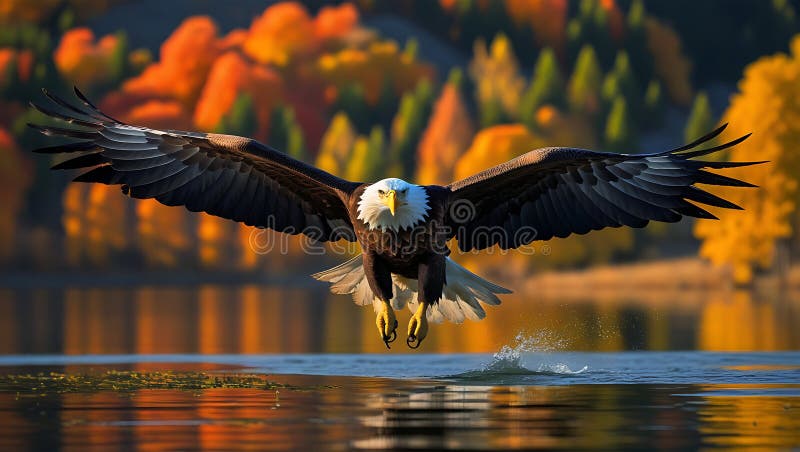 Majestic Bald Eagle Soaring in the Sky. Generative Ai Stock ...