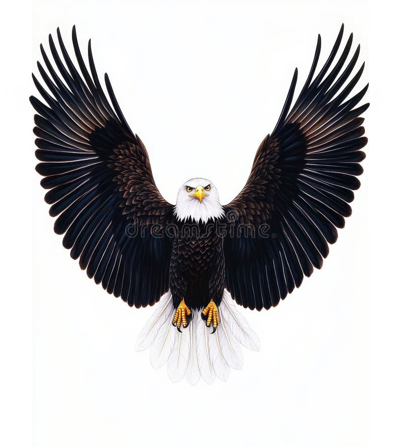 Majestic Bald Eagle Soaring a Powerful Bald Eagle with Wings Outstretched Showcasing Its ...