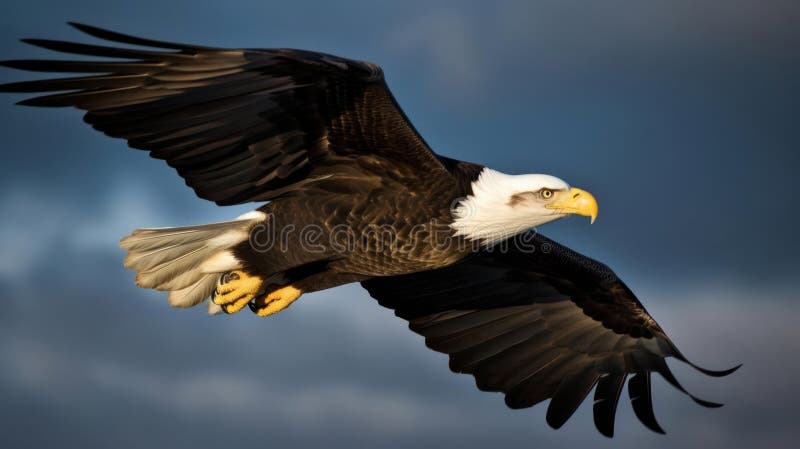 A Majestic Bald Eagle Soaring through the Sky Created with Generative ...