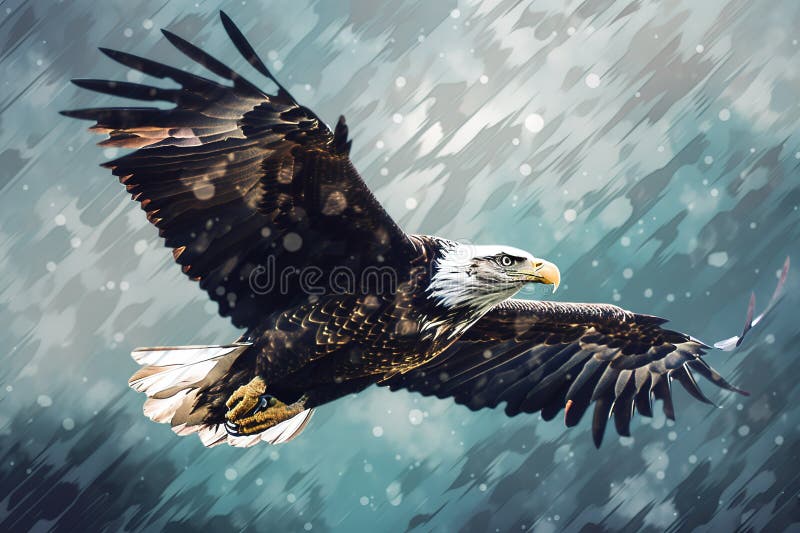 A Majestic Bald Eagle Soaring through the Sky. Generative AI Stock ...