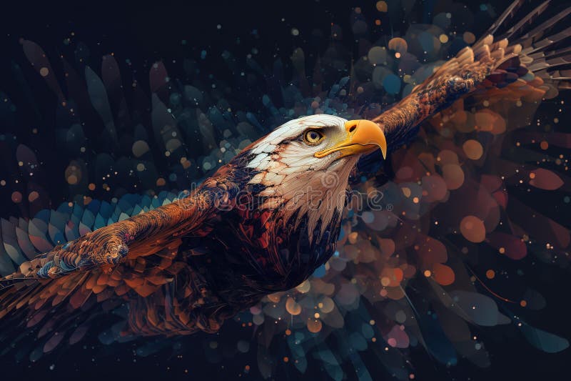 A Majestic Bald Eagle Soaring through the Sky. Generative AI Stock ...