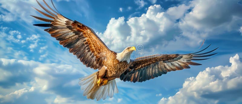 Majestic Bald Eagle Soaring in the Sky. Generative Ai Stock ...
