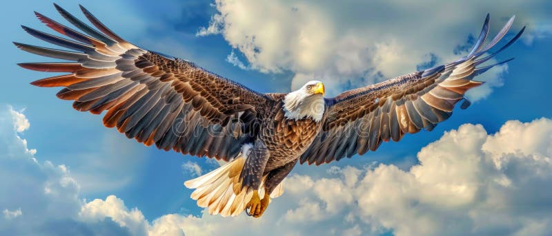 Majestic Bald Eagle Soaring in the Sky. Generative Ai Stock ...