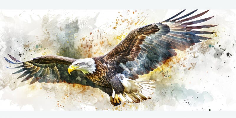 A Majestic Bald Eagle Soaring through the Sky with Its Wings ...