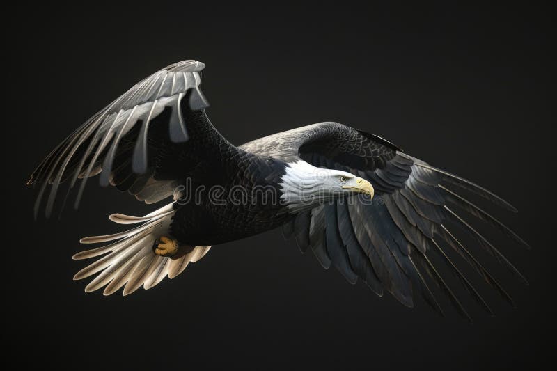 Majestic Bald Eagle Soaring through the Sky, Perfect for Wildlife and Freedom Concepts Stock ...