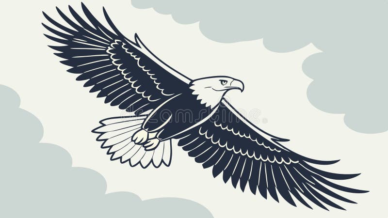 Majestic Bald Eagle Soaring through the Sky Vector Graphic Vector ...