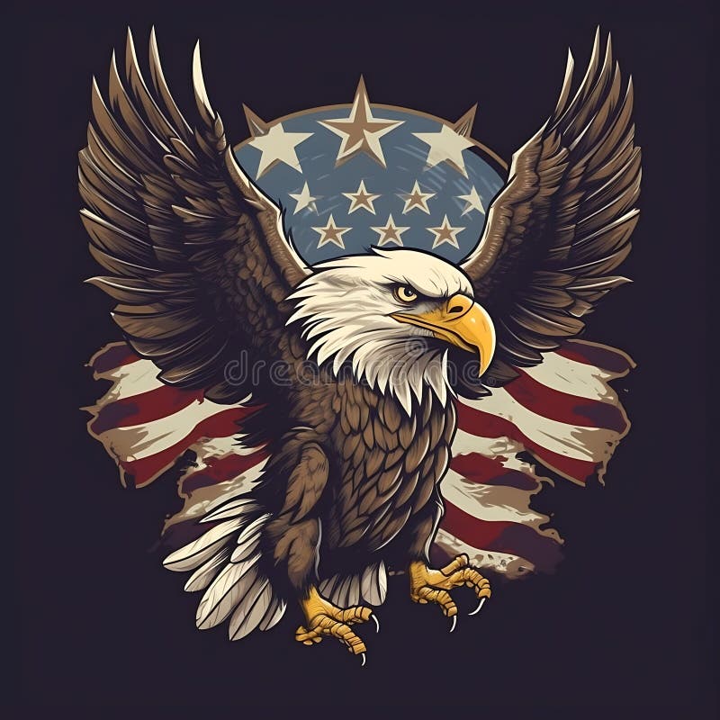 Majestic Bald Eagle Soaring with Wings Spread, Symbolizing Freedom and ...