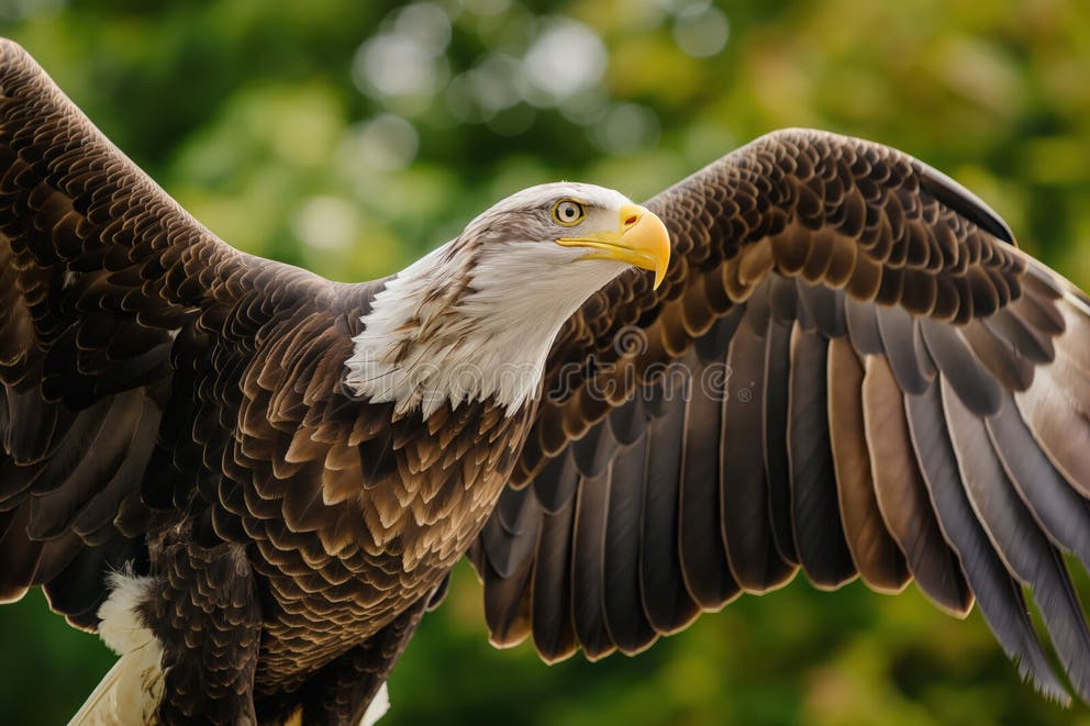 Majestic Bald Eagle Spreading Its Wings Stock Photo - Image of prey ...