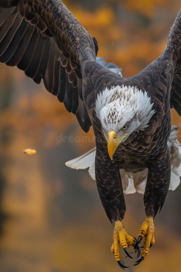 Majestic Bald Eagle Swooping with Outstretched Talons Stock Image ...
