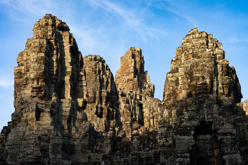 Majestic Bayon Temple, in the Iconic Angkor Wat Temple Complex in ...