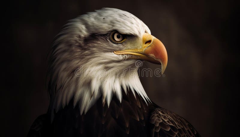 Majestic Bird of Prey Perching, Staring Intensely Generated by AI Stock ...