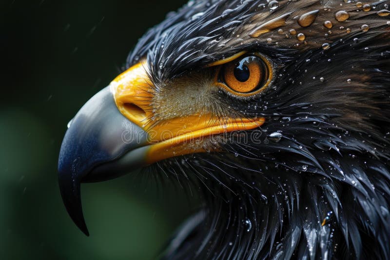 Majestic Black Eagle Bird Sparkles. Generate Ai Stock Image - Image of ...