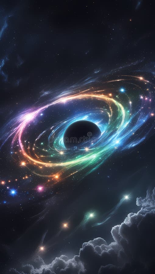 Majestic Black Hole with Accretion Disk and Cosmic Jet in Deep Space ...