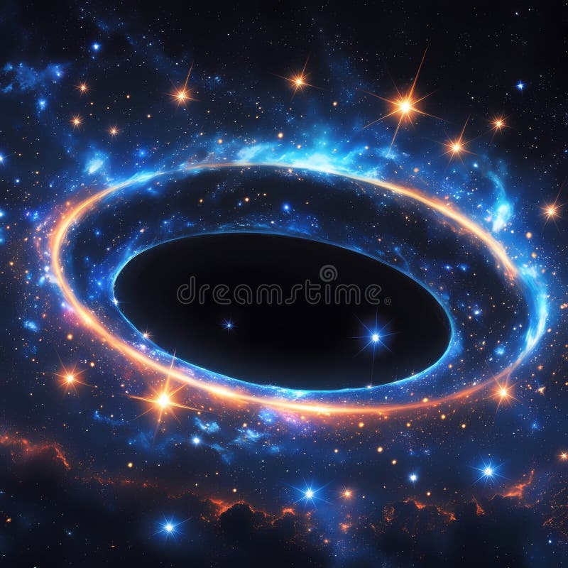 Majestic Black Hole with Accretion Disk and Cosmic Jet in Deep Space ...
