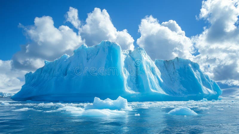 Majestic Blue Iceberg Floating in a Pristine Arctic Landscape Stock ...