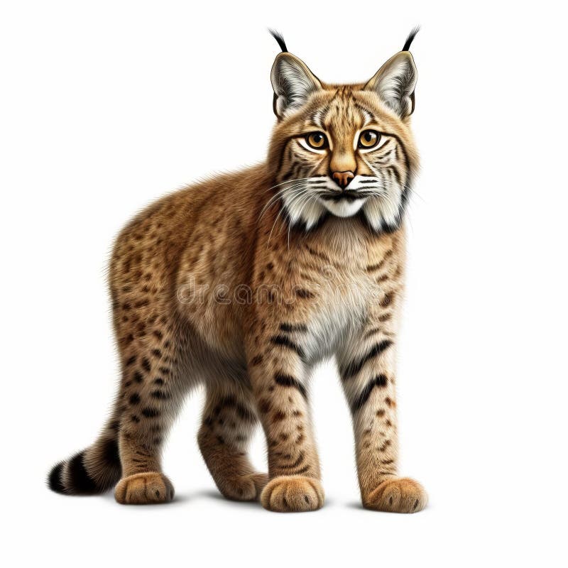 Majestic Bobcat Stands Tall with Distinctive Tufted Fur Features Stock ...