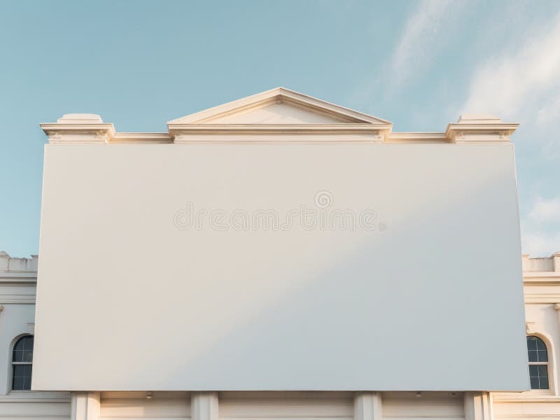 Majestic Building Exterior with Blank Billboard Stock Image - Image of ...