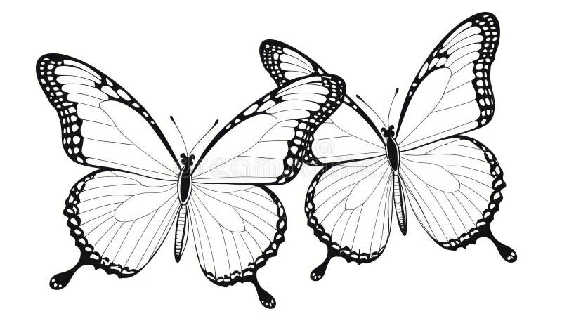 Majestic Butterfly Coloring Sheet Stock Illustration - Illustration of ...