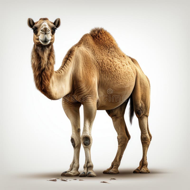 Majestic Camel Standing Against White Background Stock Illustration ...