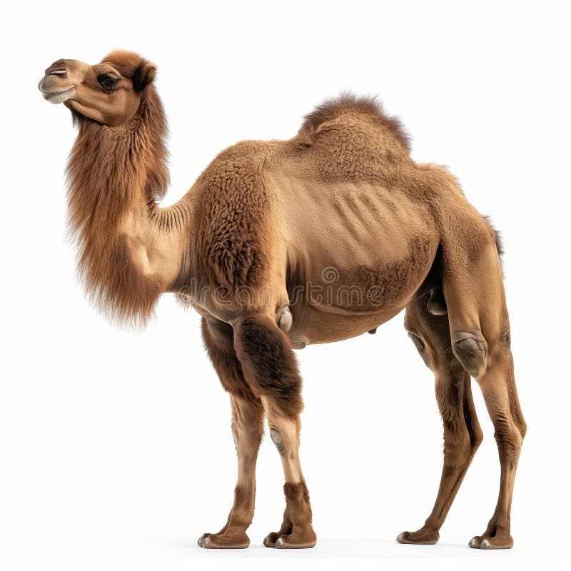 Majestic Camel Standing on White Background Stock Photo - Image of warm ...