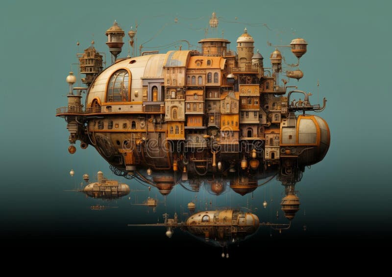 An Artistic Castle that Has Many Windows and a Lot of Turrets Stock ...