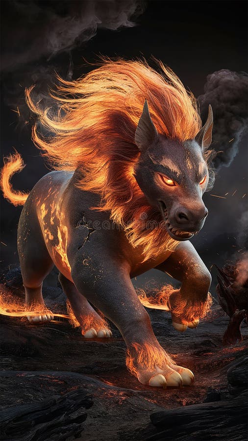 A Majestic Chimera Creature, Blending the Forms of Different Mythical ...