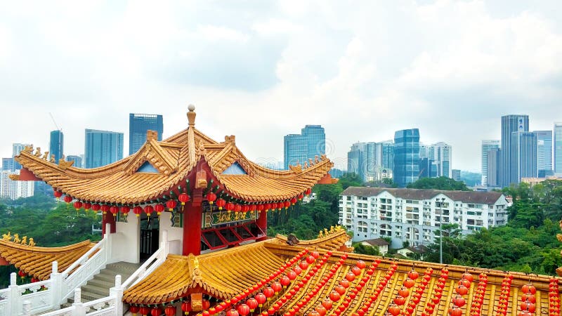 The Majestic Chinese Temple in Traditional Chinese Style Editorial ...