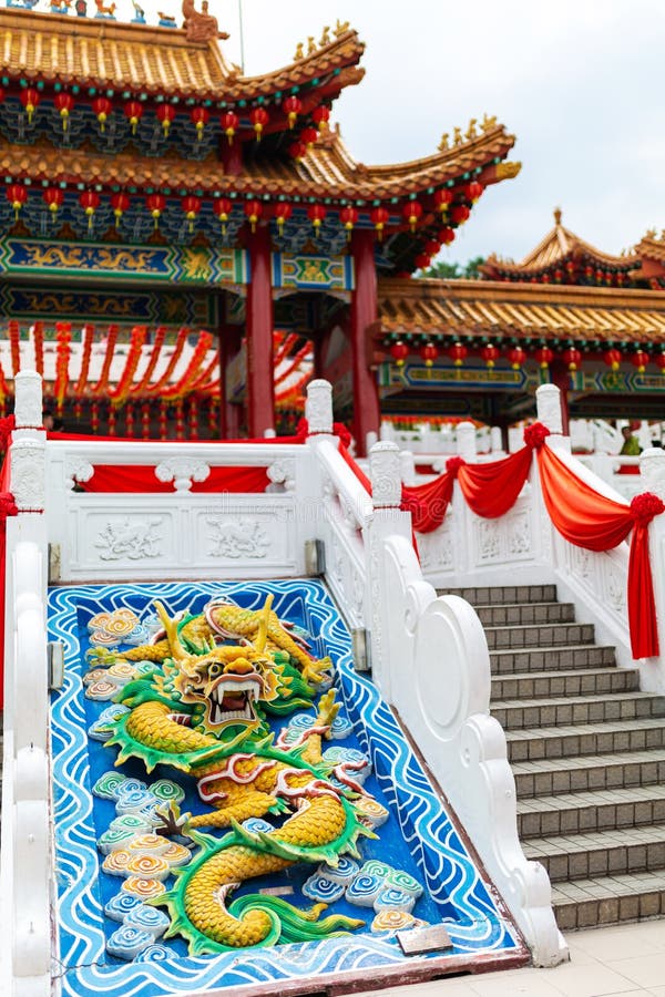 The Majestic Chinese Temple in Traditional Chinese Style Stock Image ...
