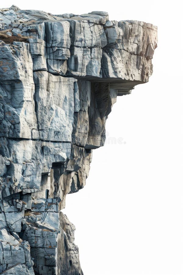 Majestic Cliff Faces Isolated on White. Generative Ai Stock Illustration - Illustration of ...