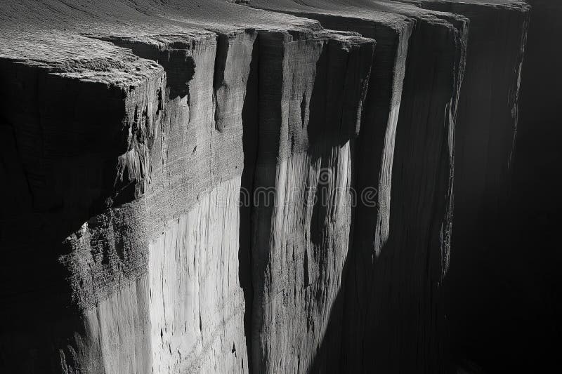 Majestic Cliffs Rise Dramatically Against the Dark Shadows at Twilight ...