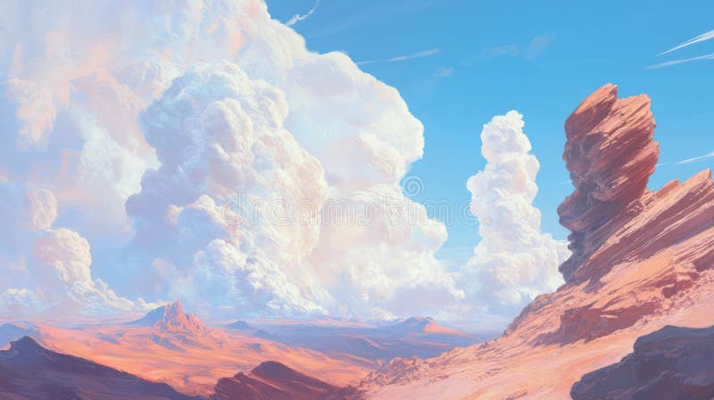 Majestic Cloud Formations Over Rocky Desert Landscape Stock Photos - Free & Royalty-Free Stock ...