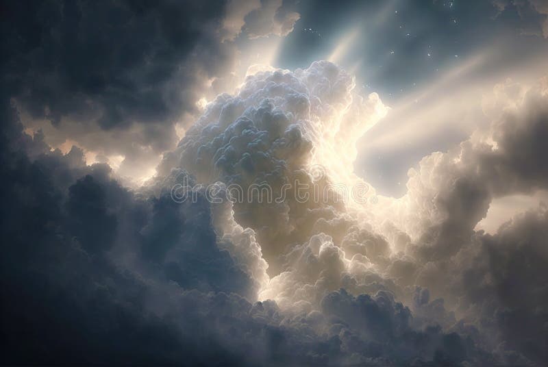 Majestic Cloudscape with Bright Sun Rays. Gorgeous Clouds Backdrop ...