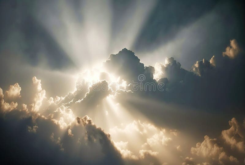 Majestic Cloudscape with Bright Sun Rays. Gorgeous Clouds Backdrop ...