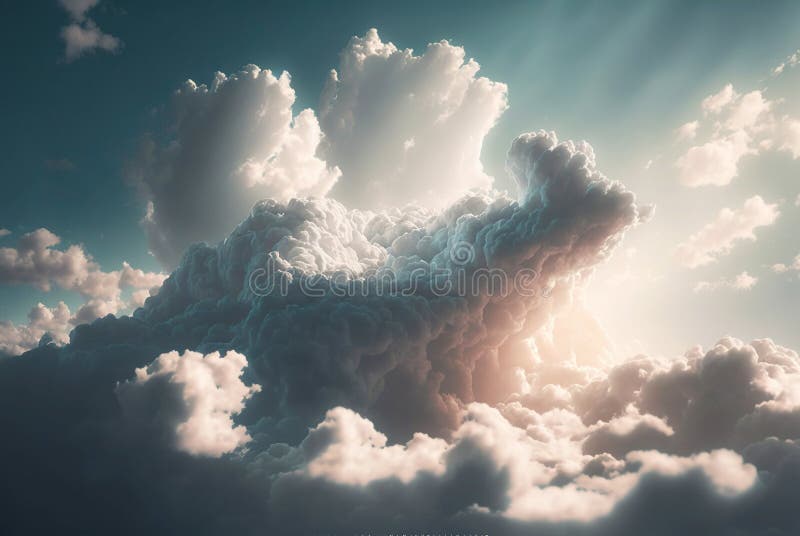 Majestic Cloudscape with Bright Sun Rays. Gorgeous Clouds Backdrop Stock Illustration ...