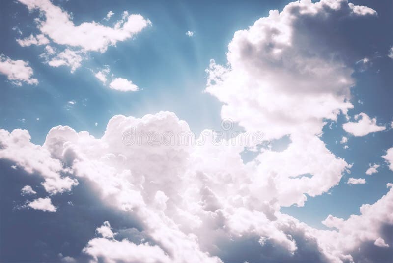 Majestic Cloudscape with Bright Sun Rays. Gorgeous Clouds Backdrop ...